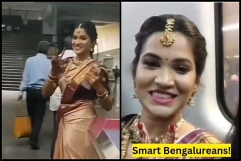 Viral Video Bengaluru Traffic Woes Peak As Bride Takes Metro To Avoid