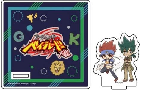 駿河屋 01鋼銀河＆盾神キョウヤ レトロアート アクリルコースタースタンド 「メタルファイト ベイブレード 爆」（コースター）
