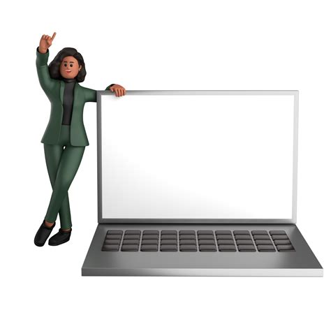 3d Black Business Woman Executive Wearing A Green Suit Pose Standing