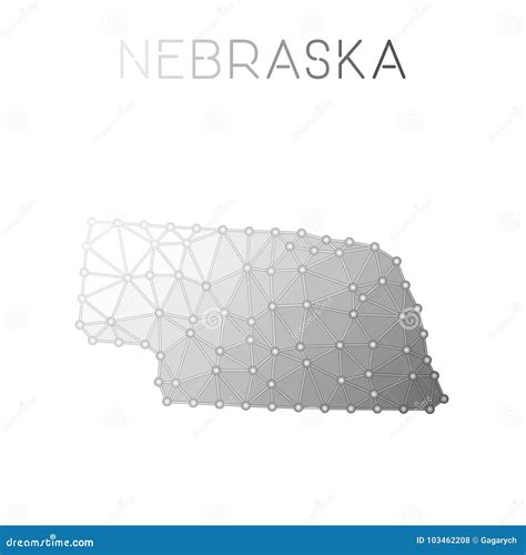 Nebraska Polygonal Vector Map Stock Vector Illustration Of Globe