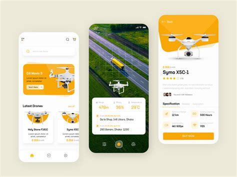 drone store app ui design template by iammohin ~ epicpxls