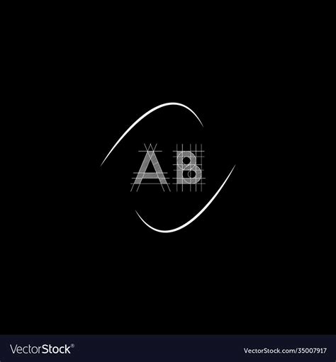 A B Letter Logo Creative Design On Black Color Vector Image