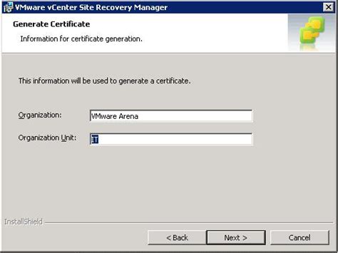 VMware Site Recovery Manager SRM Part VMware SRM Installation