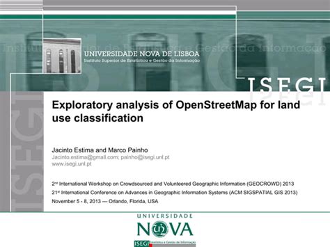 exploratory analysis of openstreetmap for land use classification ppt