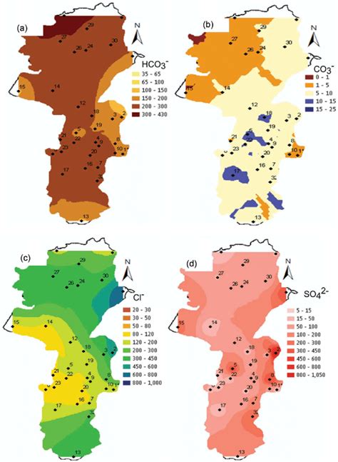 Spatial Variation Of Anions Mgl A Hco 3 B Co 3 C Cl Download Scientific