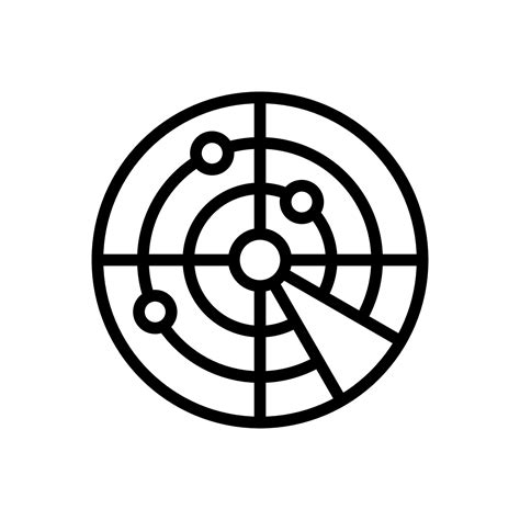 Radar Navigation Sonar Icon In Line Style Design Isolated On White Background Editable Stroke