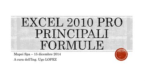 Pdf Excel Pro Principali Formule Excel Dokumentips