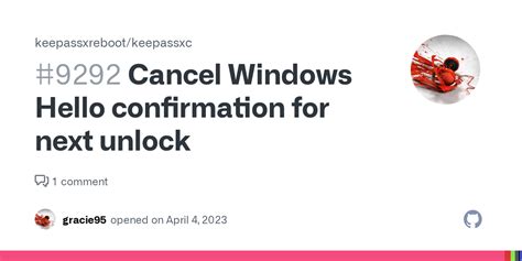 Cancel Windows Hello Confirmation For Next Unlock Issue