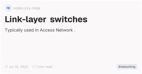 Link Layer Switches
