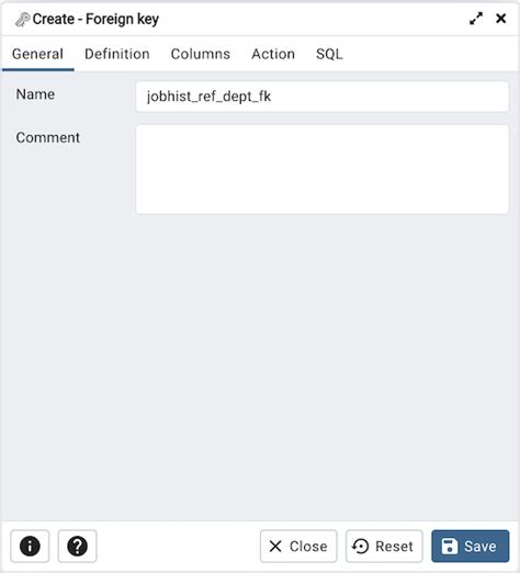 foreign key dialog — pgadmin 4 9 5 documentation