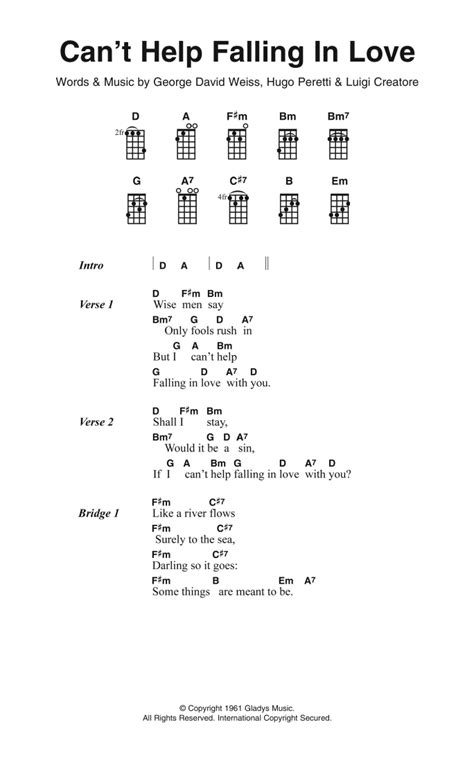 Cant Help Falling In Love Chords Guitar No Capo At Helen Hill Blog