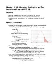 Understanding Sampling Distributions And Central Limit Theorem Course Hero