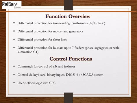 7ut612 Transformer Differential Protection Relay Ppt