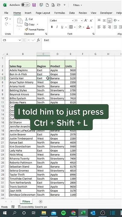 short data excel youtube