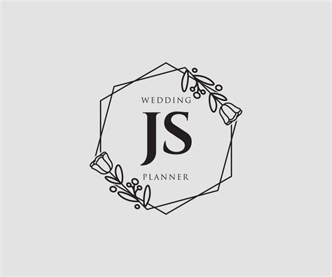 Initial JS Feminine Logo Usable For Nature Salon Spa Cosmetic And Beauty Logos Flat Vector