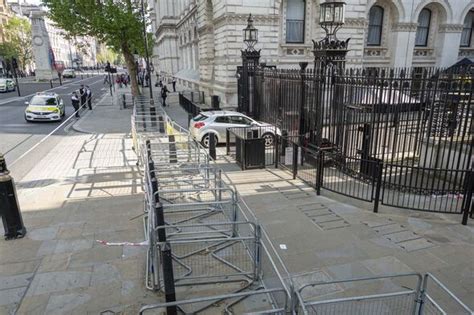 Watch The Moment Car Crashes Into Gates Of Downing Street While Pm Was