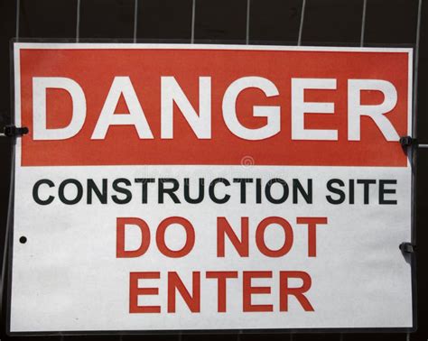 Warning Sign Danger Construction Site Do Not Enter Stock Image Image