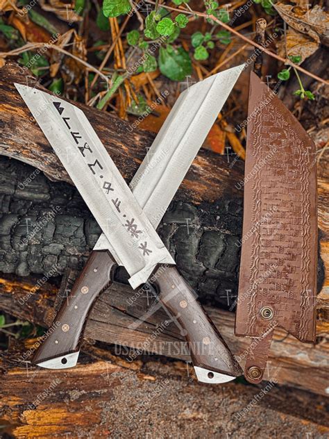 Hand Forged Viking Seax Knife Full Tang Sharp Hunting Knife For Camping