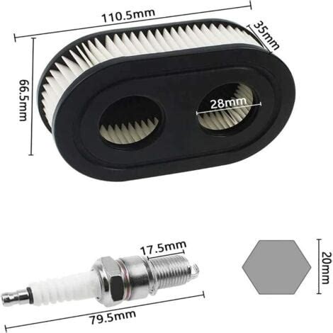 Bougie d allumage de filtre à air de tondeuse pour moteurs Briggs