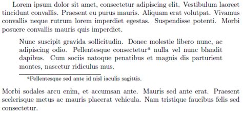 quoting how to create local footnotes in block quotes tex