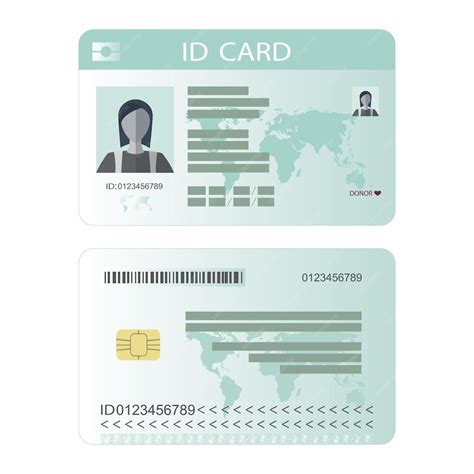 개인 신분증 신분증 신분증 신원 확인 프리미엄 벡터