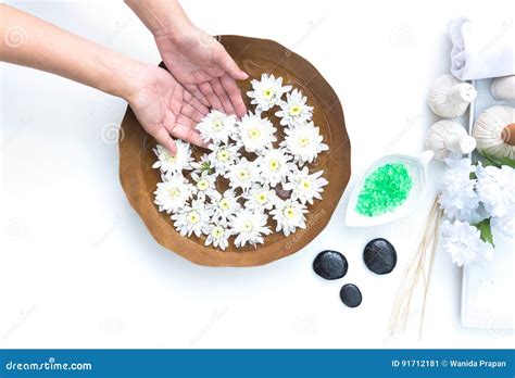 Spa Treatment And Product For Hand And Foot Spa Stock Image Image Of Frangipani Alstroemeria