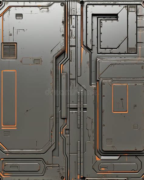 Scifi Wall Texture Panel Stock Illustration Illustration Of