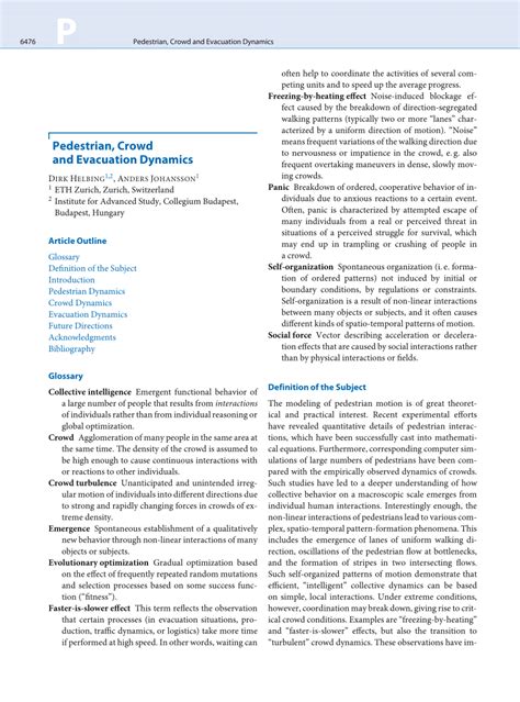 Pdf Pedestrian Crowd And Evacuation Dynamics