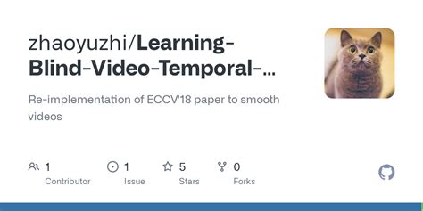 GitHub Zhaoyuzhi Learning Blind Video Temporal Consistency With