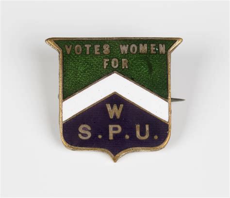 A Rare Wspu Suffragette Enamelled Lapel Badge Inscribed Votes For Women The Revers
