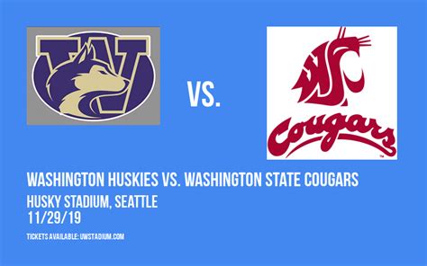 Washington Huskies Vs Washington State Cougars Tickets 29th November