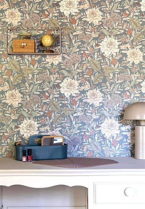 Behang Floral Spring Blue Little Amour Kinderkamer Behang