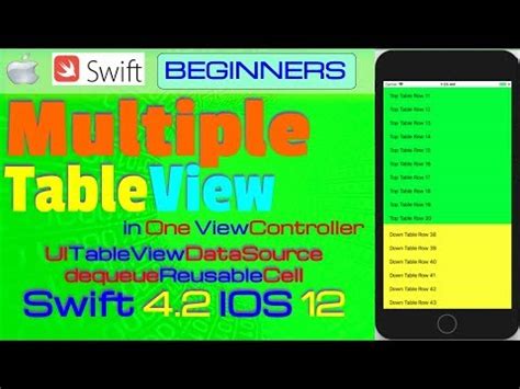 IOS 12 Swift 4 Tutorial Creating Multiple TableViews In One
