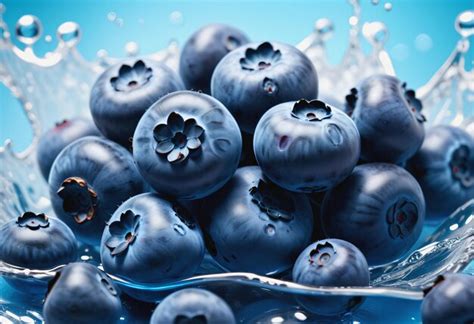 Blueberry In Water Splash Premium Ai Generated Image
