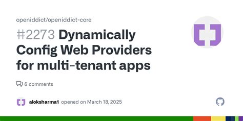 Dynamically Config Web Providers For Multi Tenant Apps · Issue 2273