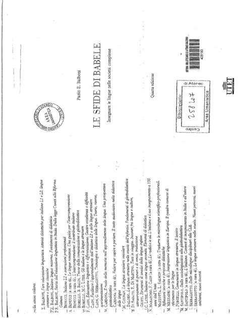 Le Sfide Di Babele Insegnare Le Lingue Nelle Società Complesse Pdf