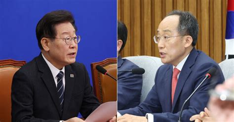 “해병대원 특검법 반대 시 종말”·“김정숙 특검 검토”연금 개혁도 ‘공방