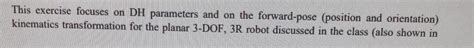 solved this exercise focuses on dh parameters and on the