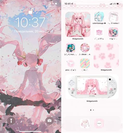 Hatsune Miku Ios Homescreen Layout Iphone Wallpaper Ios Homescreen Layout Phone Inspiration