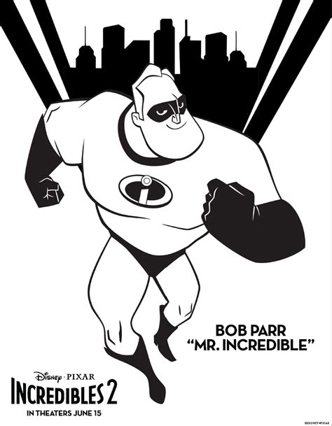 Bob Parr Sr Incrível Páginas de Os indestrutíveis 2 para colorir