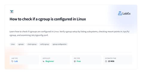 Como Verificar A Configuração De Cgroups No Linux Labex