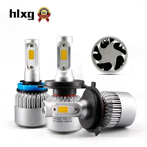 Hlxg 72w 8000lm H1 H4 H7 Led Car Headlight Kit 4300k White Yellow Cob
