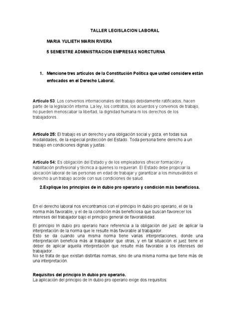 Legislación Laboral Pdf Derecho Laboral Salario