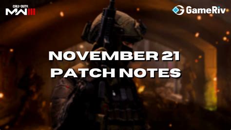 Modern Warfare November Patch Notes Bug Fixes Performance Upgrades Gameplay And Weapon