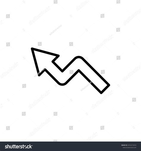 Road Arrow Line Icon Reverse Curve Stock Vector Royalty Free