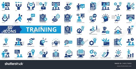 Training Icon Collection Set Containing Development Stock Vector