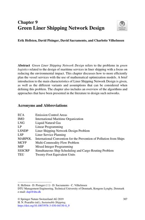 Pdf Green Liner Shipping Network Design A Cross Disciplinary View