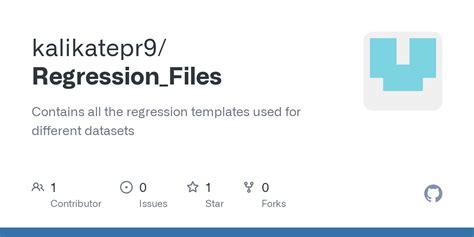 Github Kalikatepr9regressionfiles Contains All The Regression