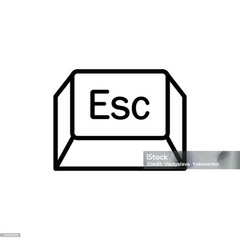 Esc 버튼 아이콘입니다 키보드 아이콘입니다 벡터 Eps 10 흰색 배경에 격리 그래픽 사용자 인터페이스에 대한 스톡 벡터 아트