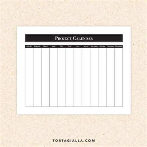 Project Scheduling And Project Calendar Printable Tortagialla